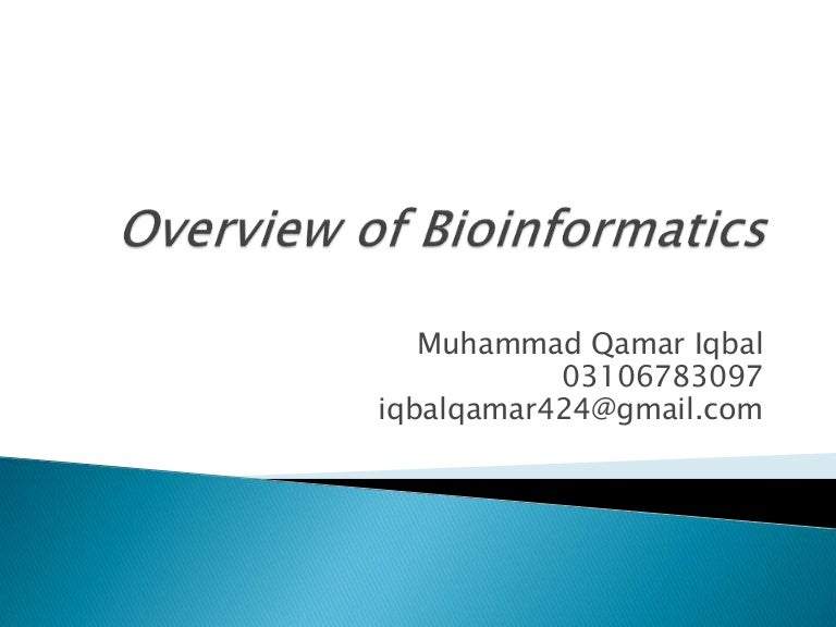 Overview Of Bioinformatics 7584