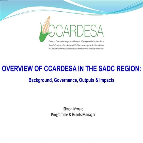 Overview of CCARDESA | PPT