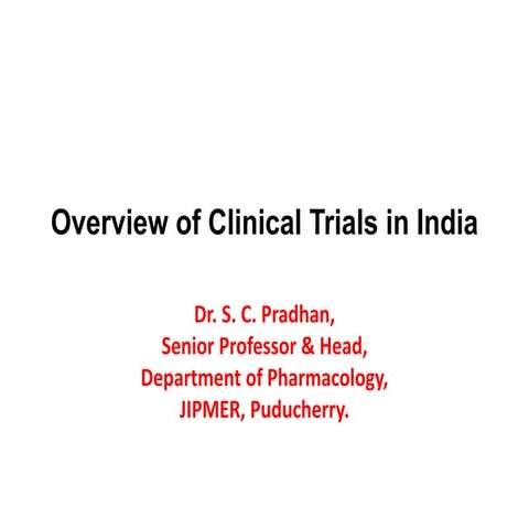 Overview of clinical trials in medicine | PPTX