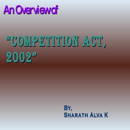 Competition Act,2002 | PPT