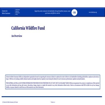 California Wildfire Fund | PPTX