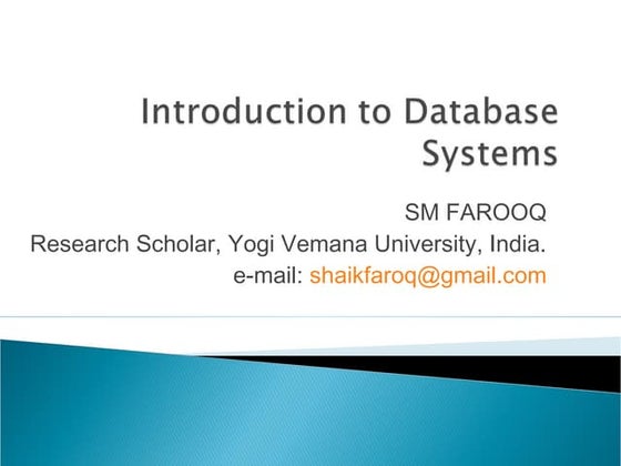 Introduction To Databaseppt Databases Computer Software And Applications