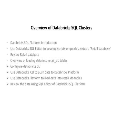 Overview of Databricks SQL Clusters.pptx | Databases | Computer Software and Applications