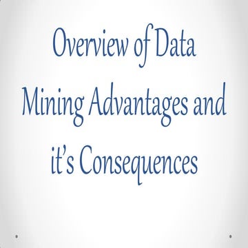 Overview of data mining | PDF