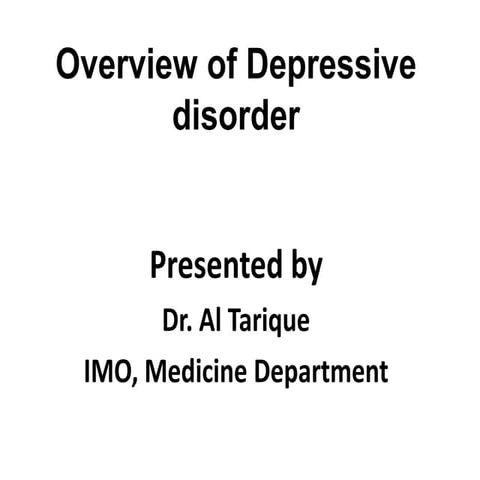 Depression Overview | PPTX