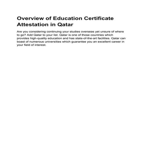 Overview of Education Certificate Attestation in Qatar.docx