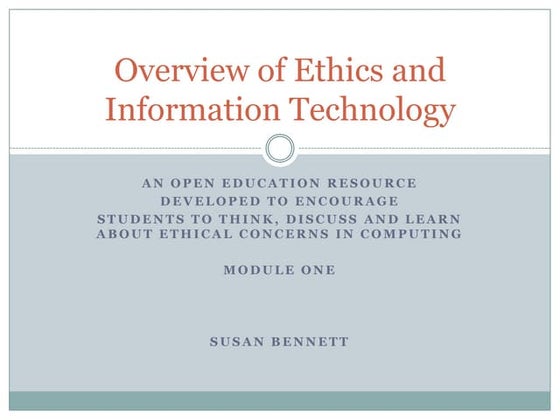 Ethics in Information Technology | PPTX