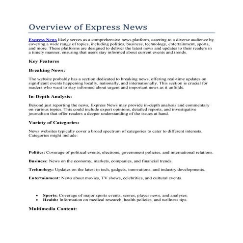 A Comprehensive Overview of Express News: Your Go-To Source for Timely ...