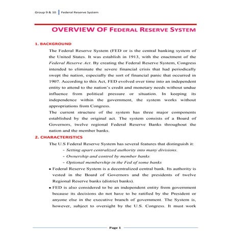 Overview of fed | DOCX