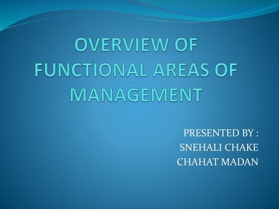 Functional Areas of Management | PPT
