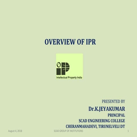 Overview of IPR | PPT
