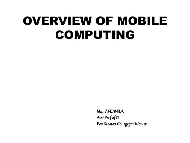Architecture of Mobile Computing | PPT