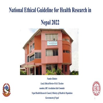 Overview of National Ethical Guideline 2022_Ms. Namita Ghimire | PPTX
