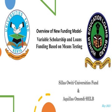 NEW FUNDING MODEL KENYA NEW FUNDING MODEL KENYA | PPTX