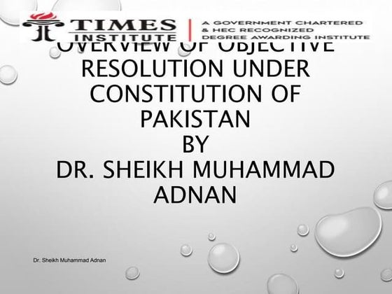 Analysis of principle policy under constitution of pakistan | PPT