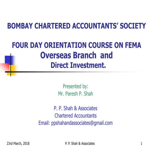 Overview of odi under fema bca 23.03.2018