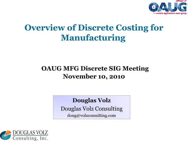 Standard Cost Accounting in Oracle ERP | PPT