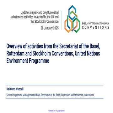 Overview of PFAS activities from the Basel, Rotterdam and Stockholm ...