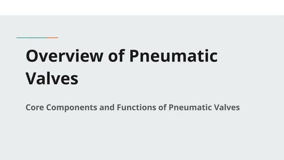 Pressure Reducing Valves: A Comprehensive Overview | PDF
