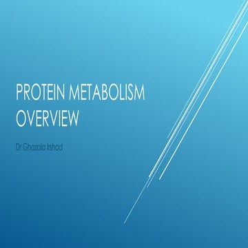OVERVIEW OF PROTEIN METABOLISM.pptx Dr Ghazala | PPTX | Chemistry | Science