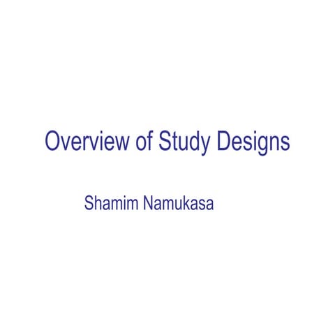 Study design in research | PPTX