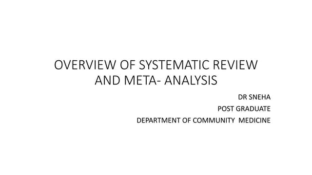 Systematic review and meta analysis | PPTX