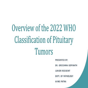 Overview of the 2022 WHO Classification of Pituitary.pptx