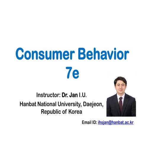 Consumer Behavior course for undergraduate and postgraduate students | PPT