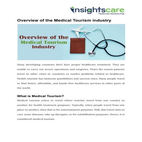 Overview Of The Medical Tourism Industry Pdf
