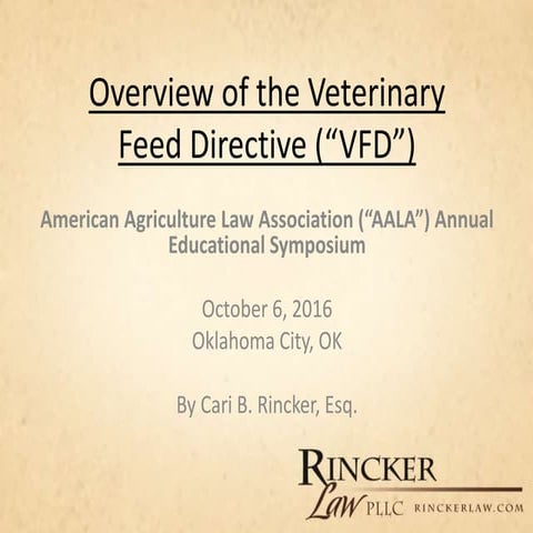 Overview of the Veterinary Feed Directive | PPT