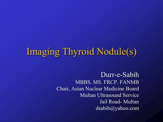 APPROACH to THYROID NODULE.pptx | Thyroid Disorders | Endocrine and ...