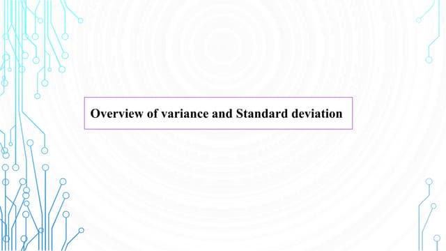 Overview Of Variance And Standard Deviation Pptx