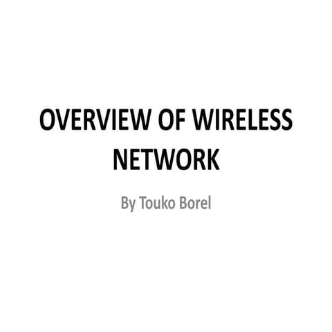 Overview of wireless network | PPT