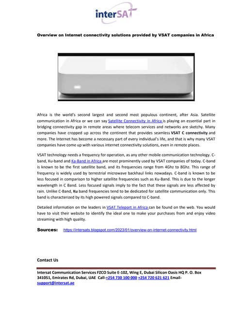 An introduction to the working of VSAT internet | PDF