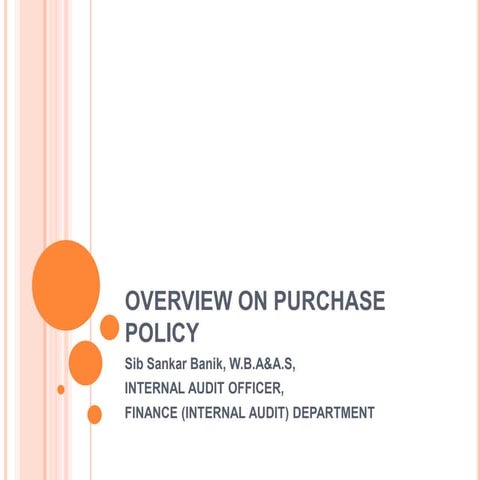 OVERVIEW ON PURCHASE POLICY.ppt