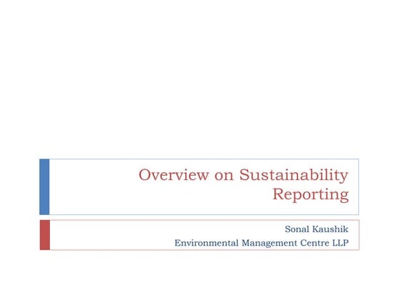 An introduction to sustainability reporting | PPT