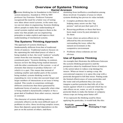 Introduction to systems thinking | PDF