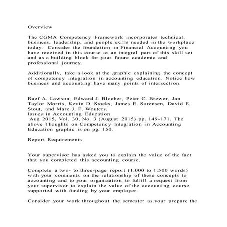 OverviewThe CGMA Competency Framework incorporates technical, bu | PDF