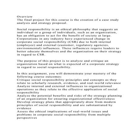 OL 326 Milestone Two Guidelines and Rubric The final p.docx
