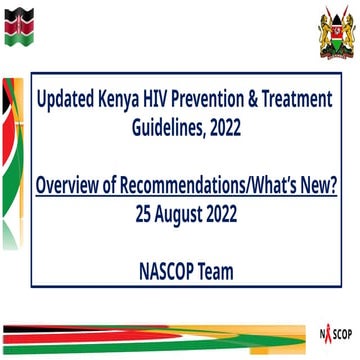 Overview & Whats New _Kenya Treatment and Prevention Guidelines, 2022 ...