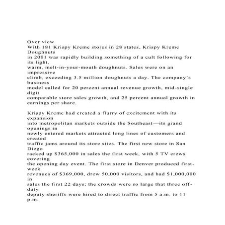 Case analysis krispy kreme-1 | PPTX