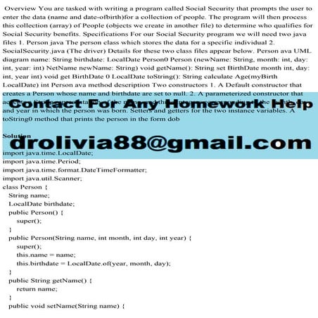 Overview You are tasked with writing a program called Social Security.pdf