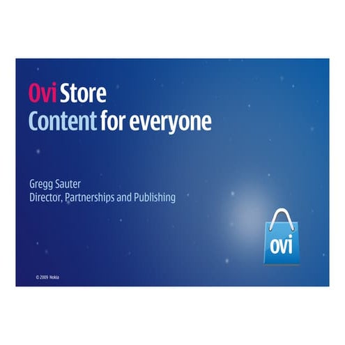 Ovi Store And Maemo Devices Gregg Sauter | PDF