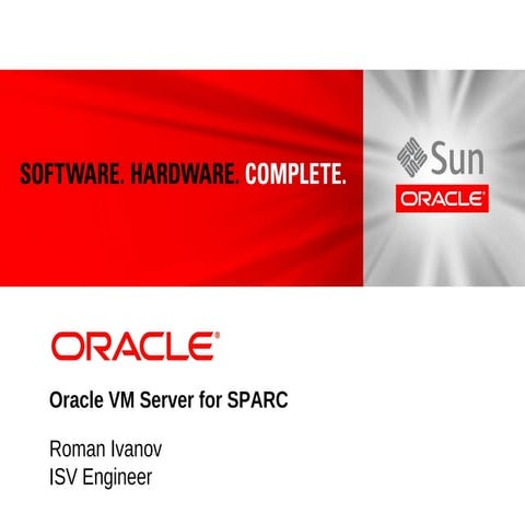 Oracle Vm Server For Sparc Overview Ppt