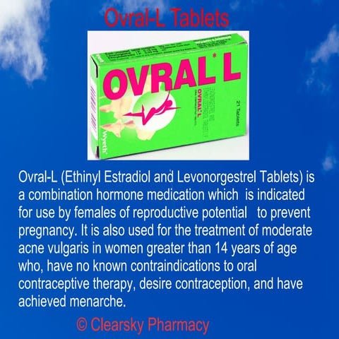 Ovral-L (Ethinyl Estradiol and Levonorgestrel Tablets) | ODP