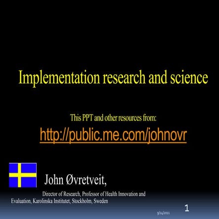 Innovative Study Designs for Implementation Research | PPTX