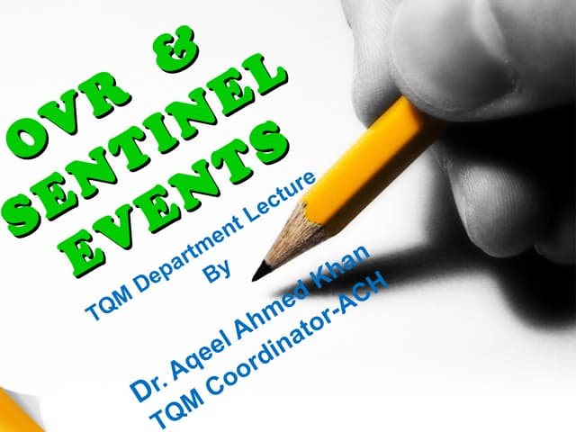 Occurrence Variance Report and Sentinel Event Reporting System | PDF
