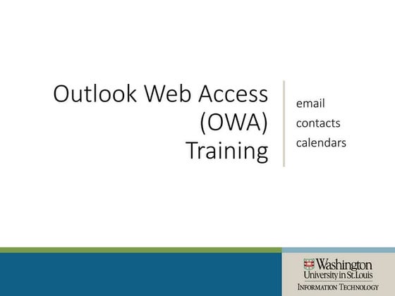 Outlook Quick Start Guide | PDF | Email | Internet