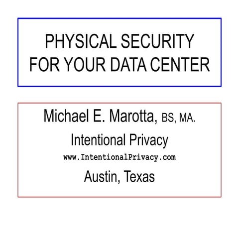 Physical Security for Data Centers OWASP July 16, 2015 | PPTX | Crime ...