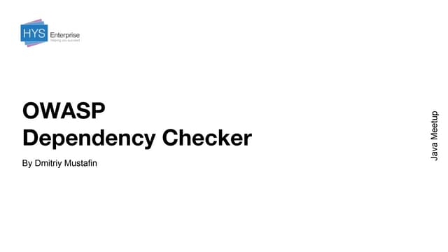Owasp dependency checker | PPT Owasp dependency checker | PPT
